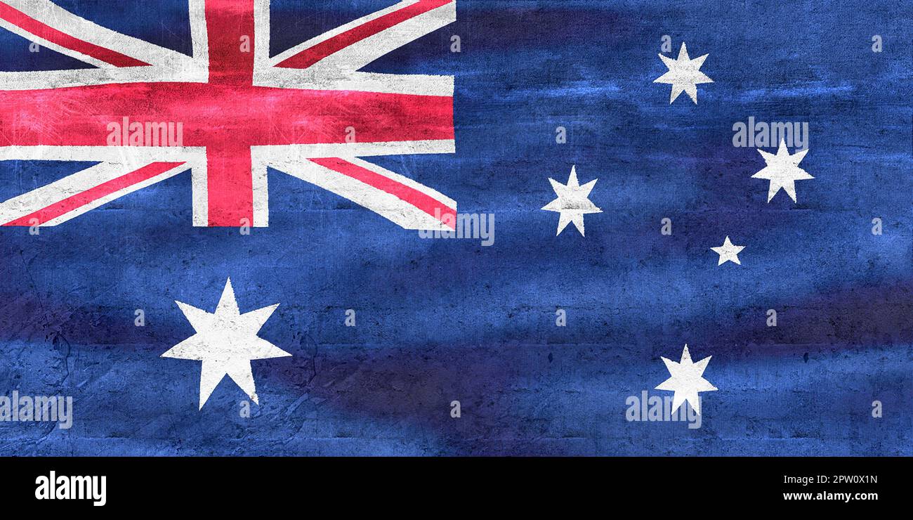 Australia flag - realistic waving fabric flag Stock Photo - Alamy