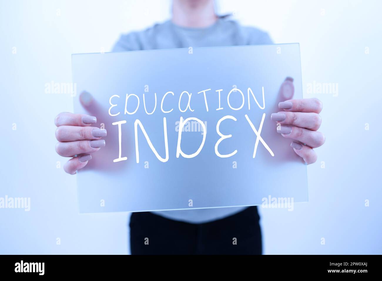 Hand writing sign Education Index, Word Written on aiming to meet ...