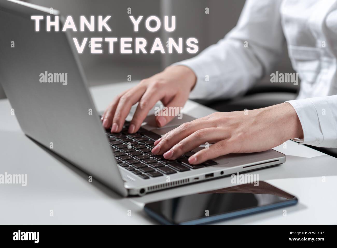 Conceptual display Thank You Veterans, Word Written on Expression of ...