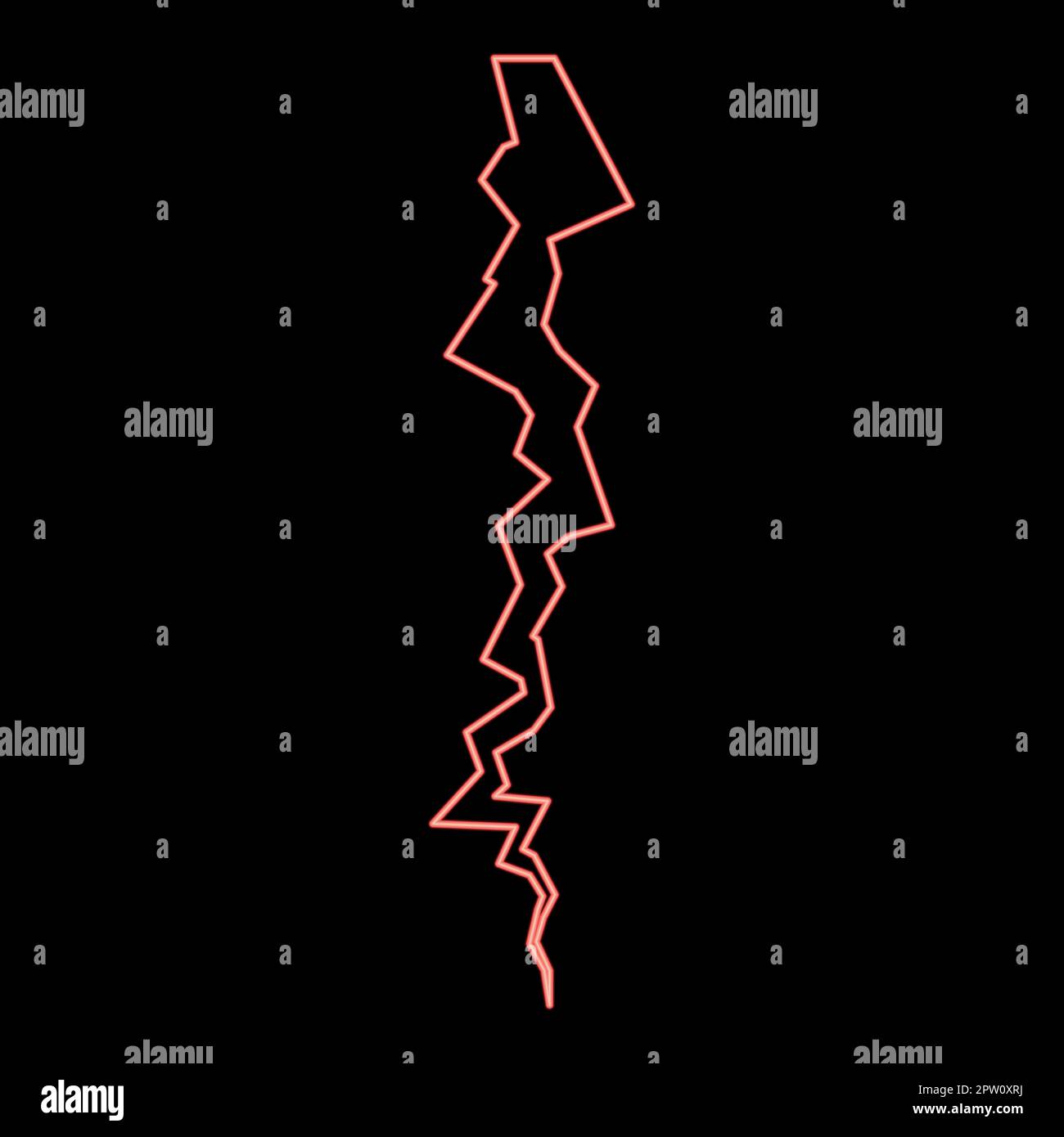 Neon crack red color vector illustration image flat style Stock Vector ...