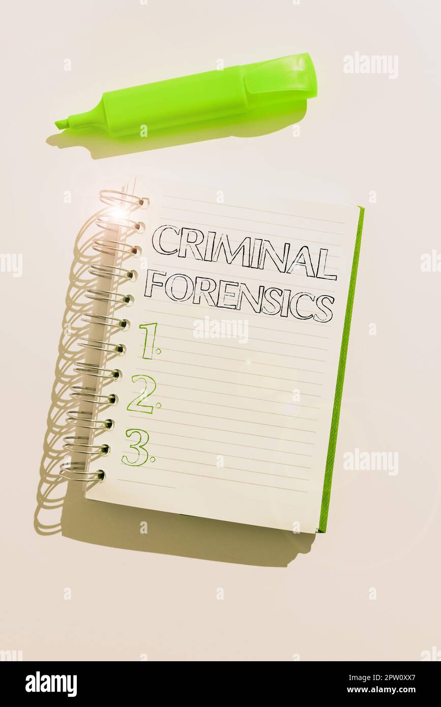 Hand writing sign Criminal Forensics, Word Written on Federal Offense ...