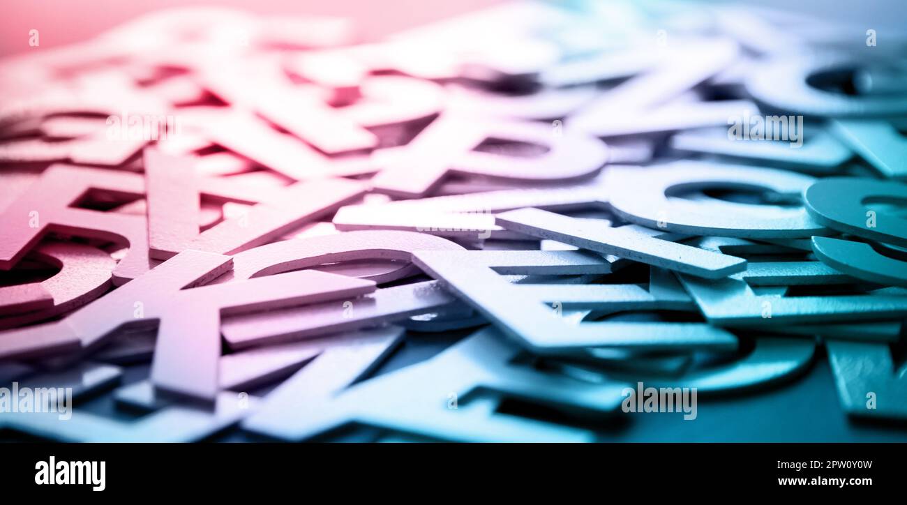 Mixed solid letters pile closeup photo. Education background concept ...