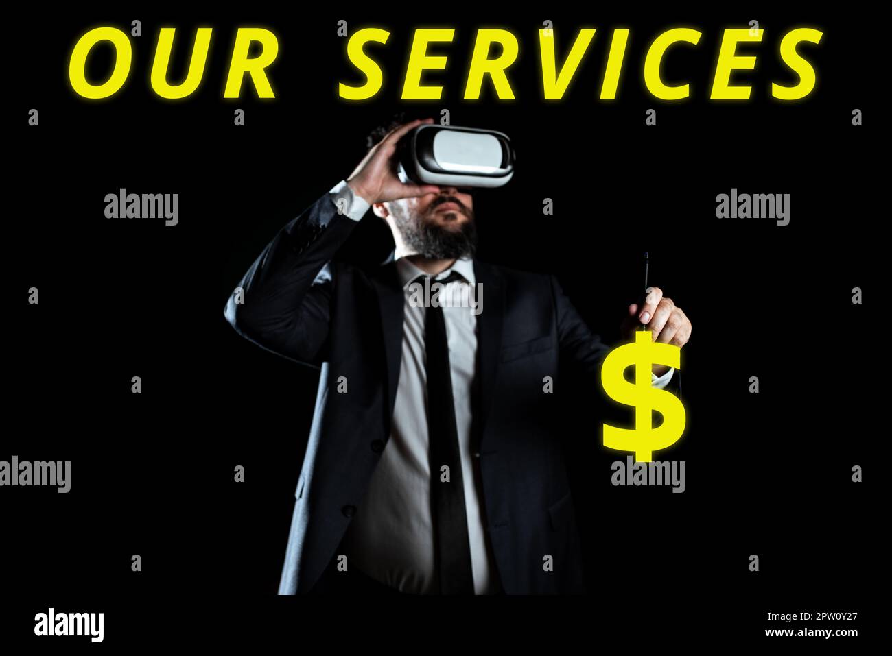 Text showing inspiration Our Services, Business showcase The occupation ...