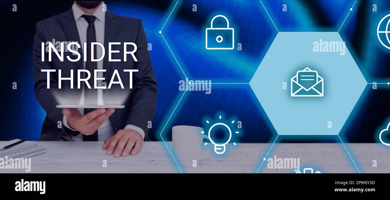 Text sign showing Insider Threat, Business showcase security threat ...
