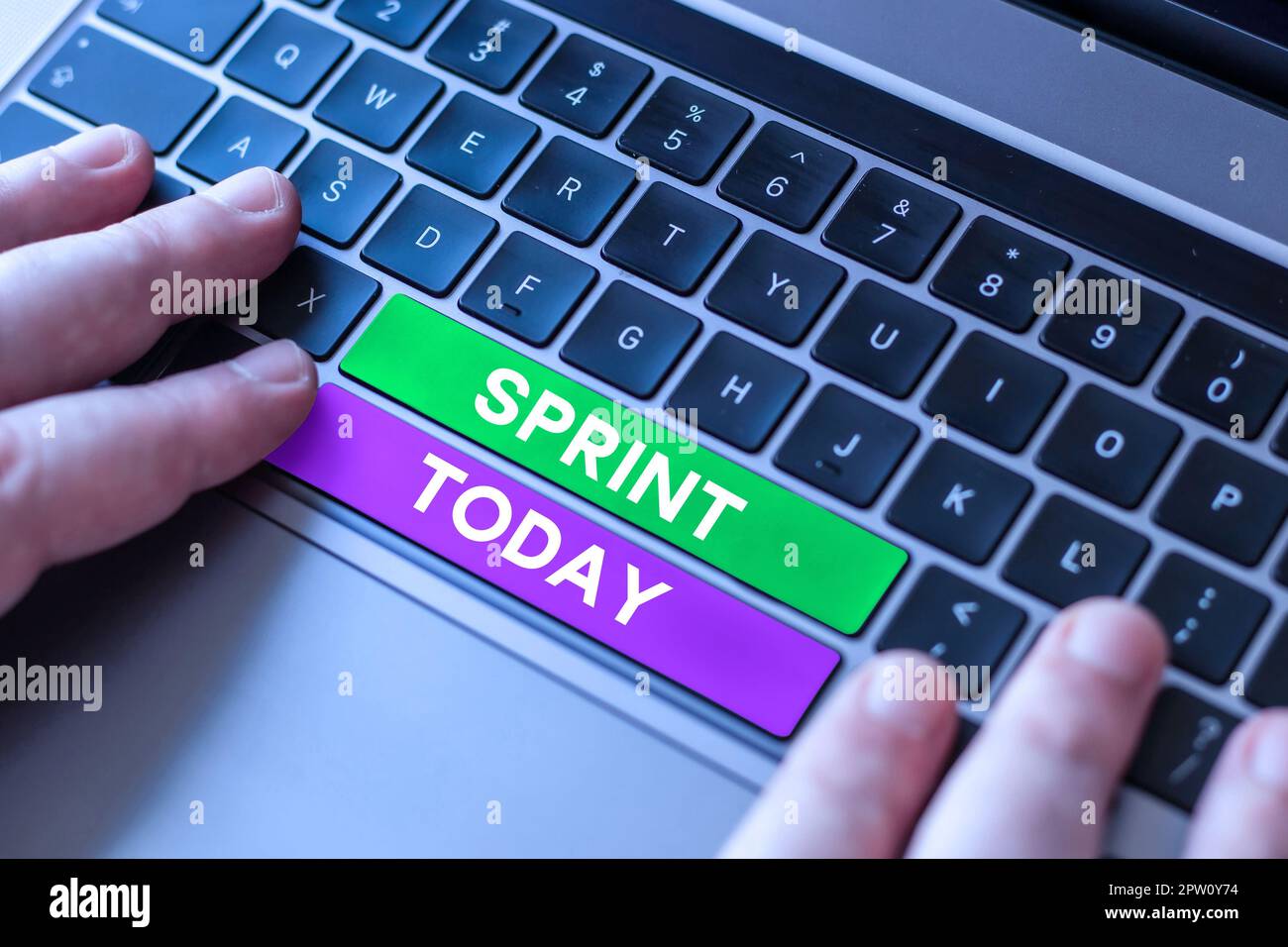 Conceptual caption Sprint, Word Written on to move at top speed especially for a short distance ...