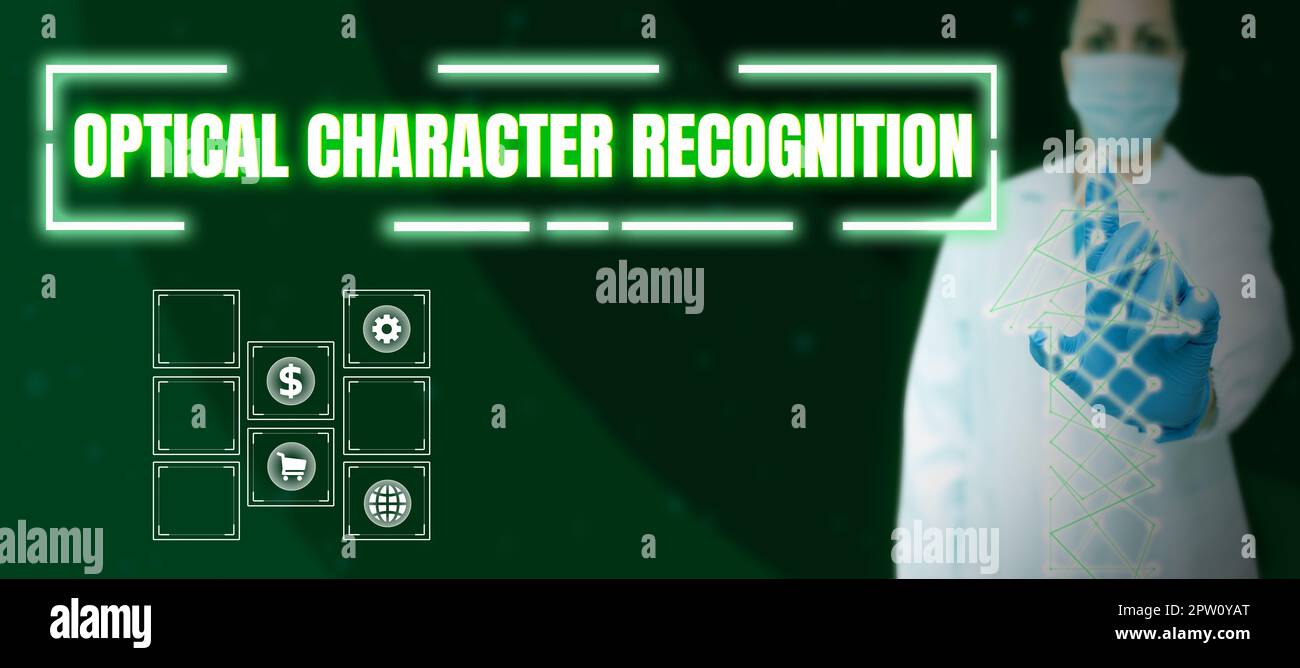 Text caption presenting Optical Character Recognition, Business concept ...