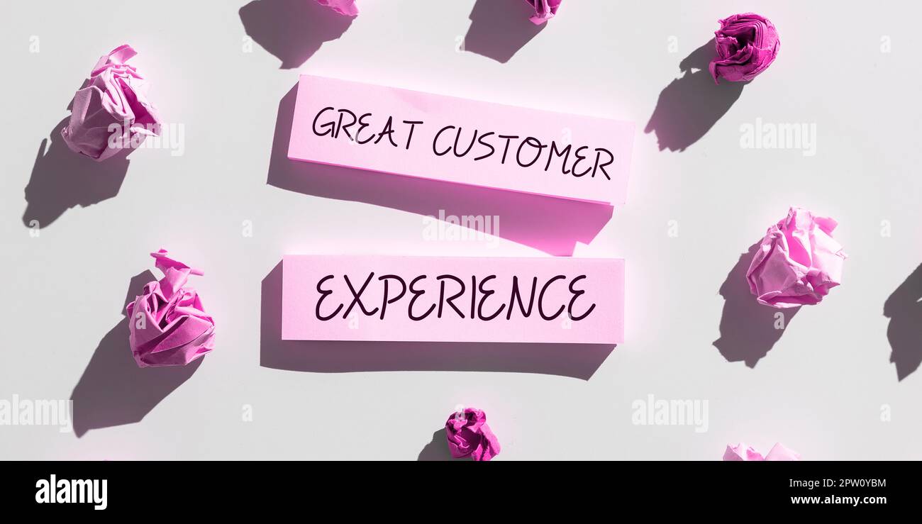 Text sign showing Great Customer Experience, Word Written on responding ...