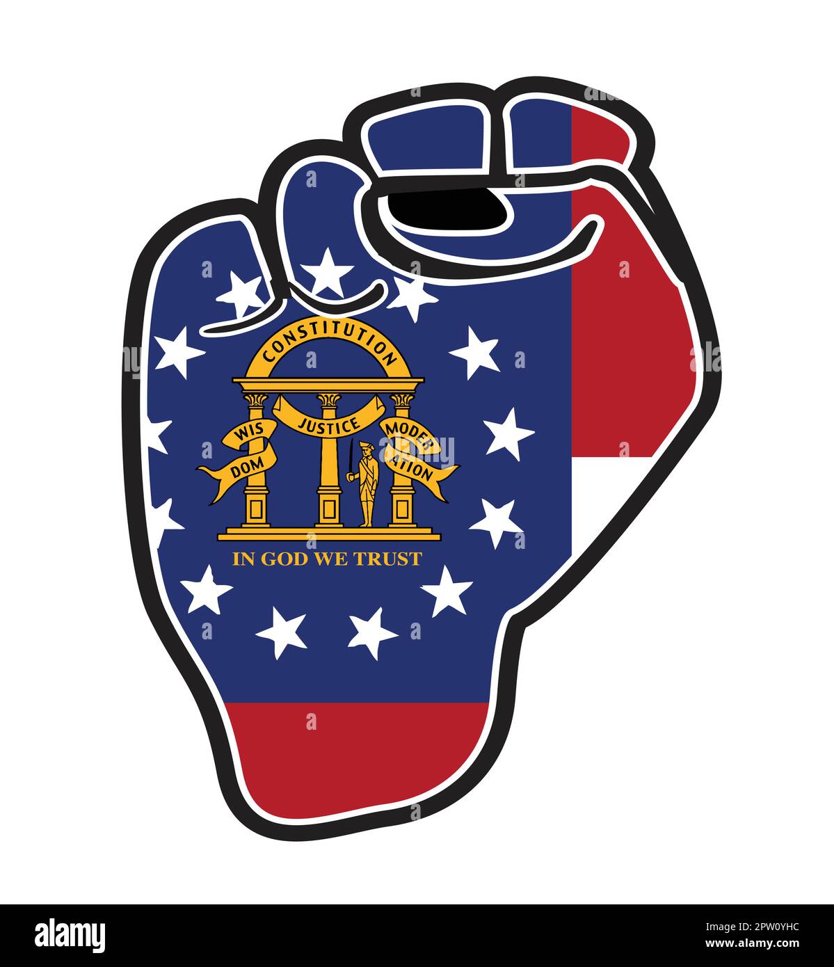 Georgia State Flag Power Fist Stock Vector Image & Art - Alamy