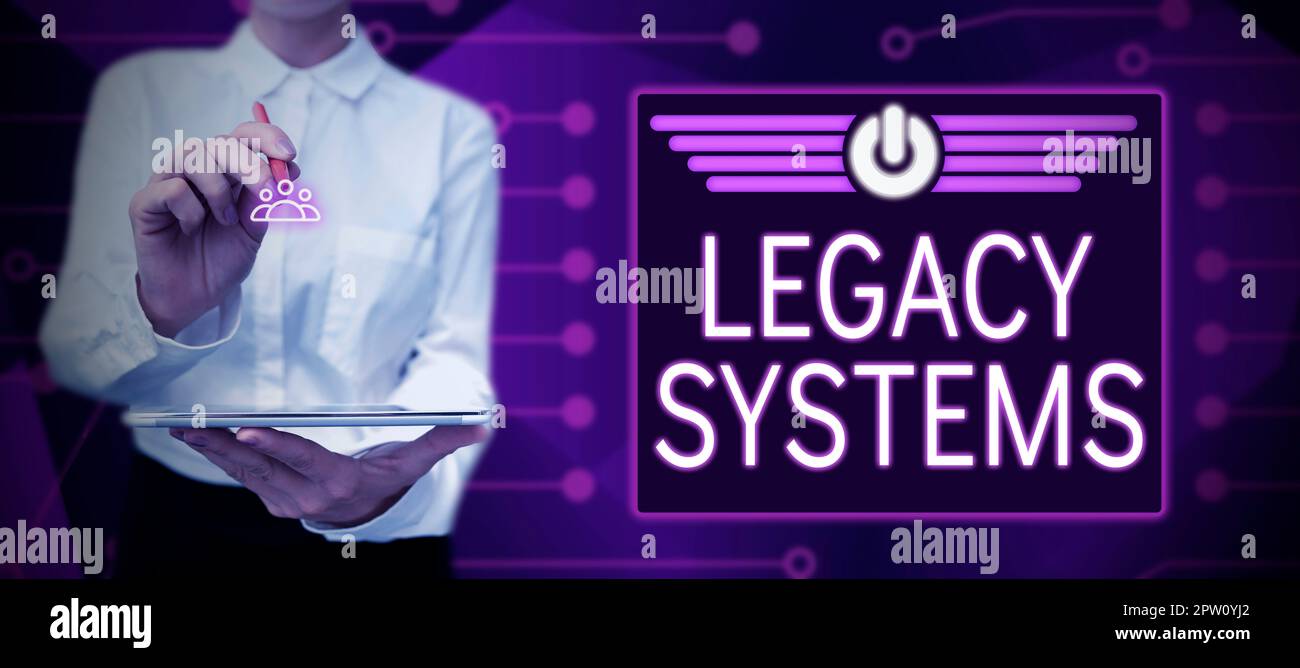 Conceptual display Legacy Systems, Business concept old method ...