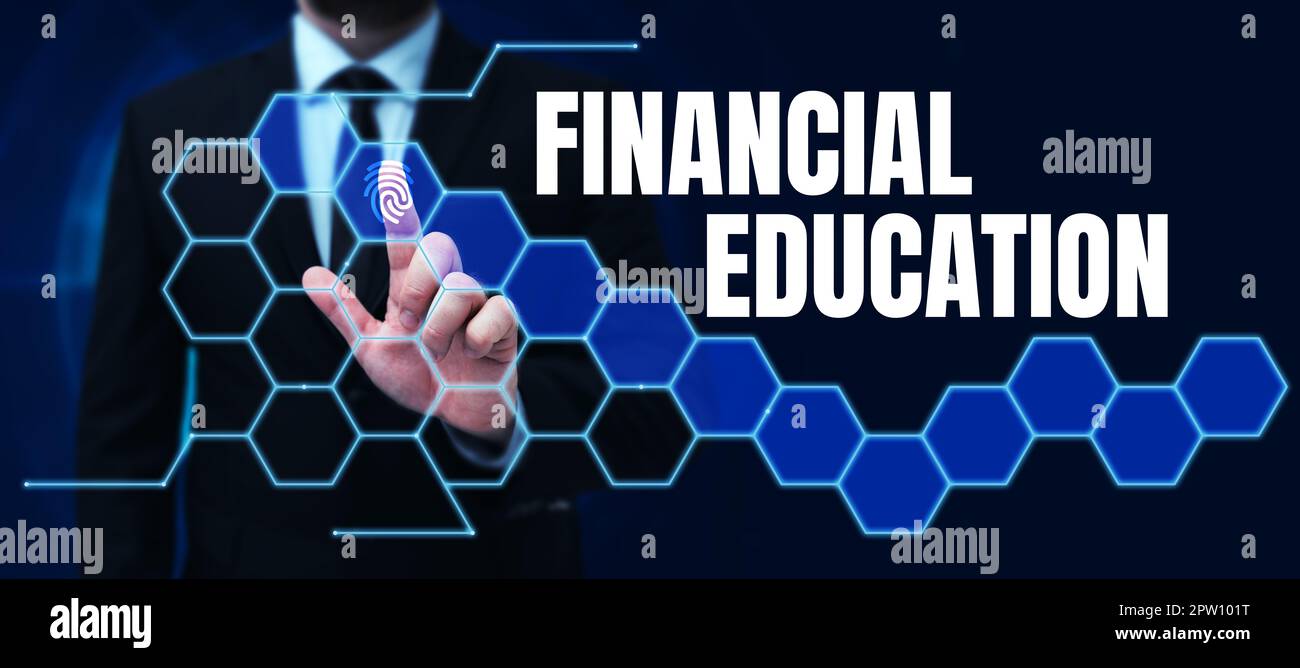Hand writing sign Financial Education, Business idea Understanding ...