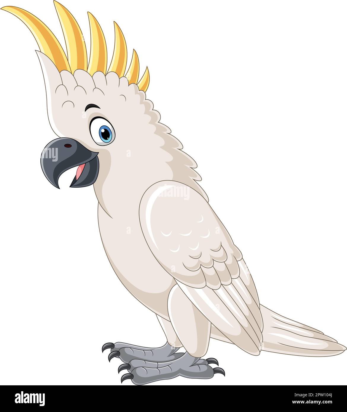 Cartoon white cockatoo on white background Stock Vector Image & Art - Alamy