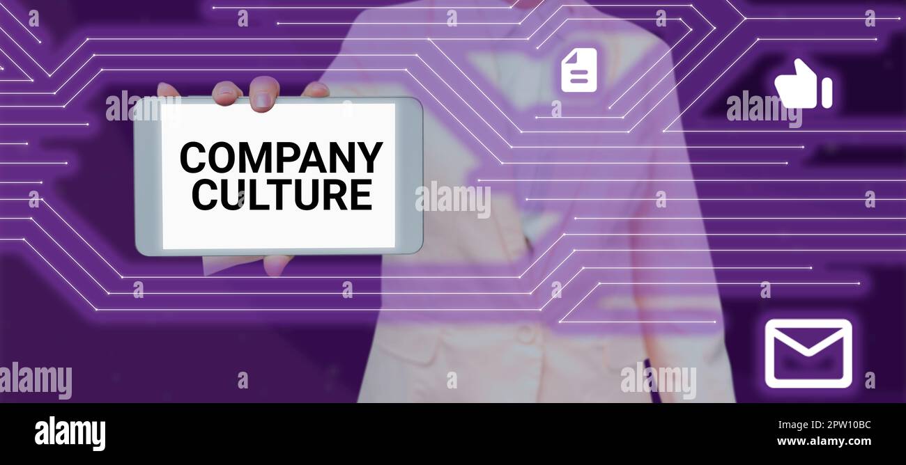 Hand writing sign Company Culture, Business approach The environment ...