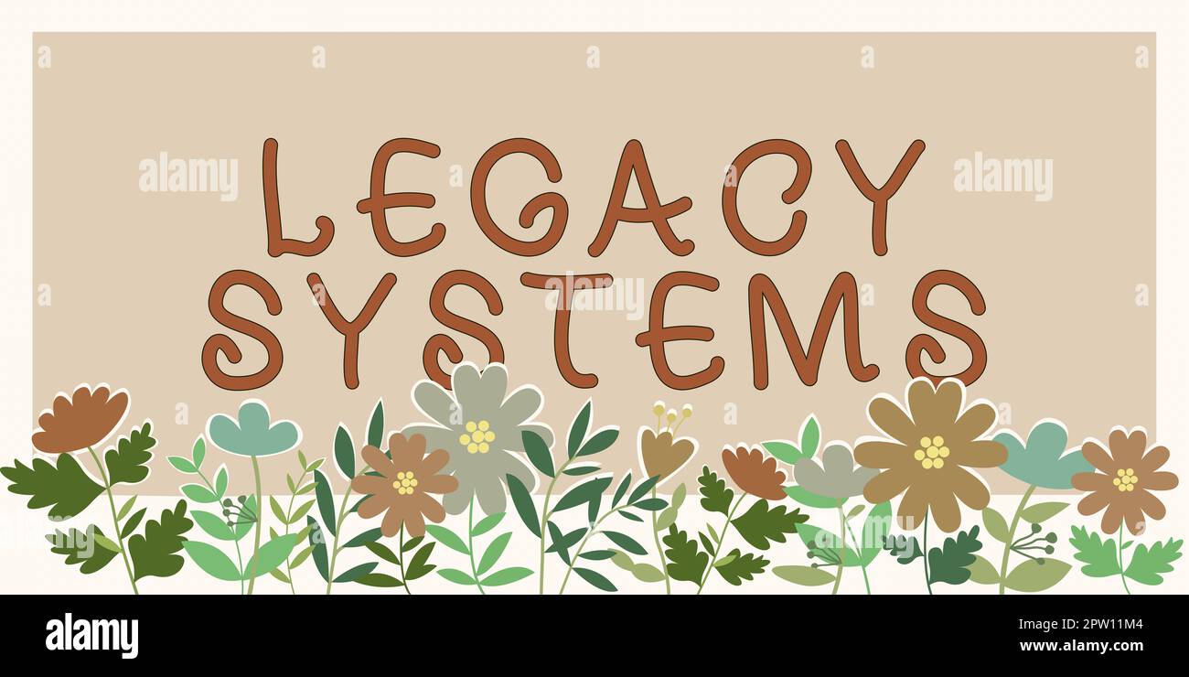 Conceptual caption Legacy Systems, Business showcase old method ...