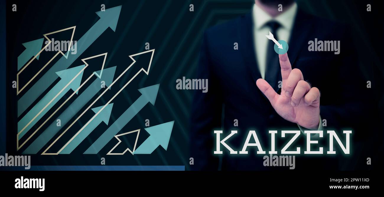 Writing displaying text Kaizen, Concept meaning a Japanese business ...