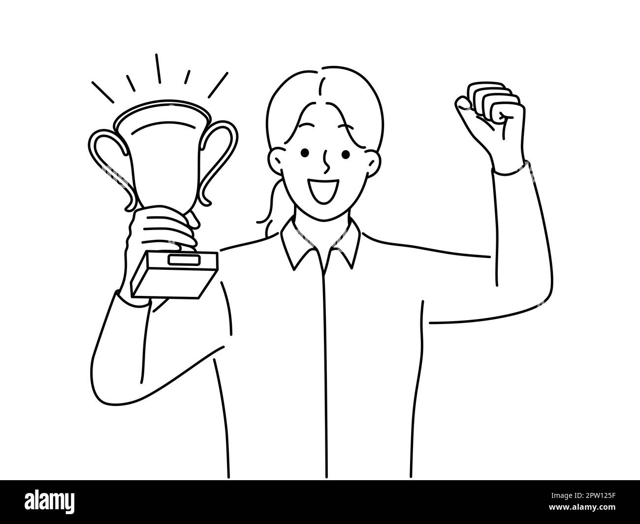 Triumphant woman Stock Vector Images - Alamy