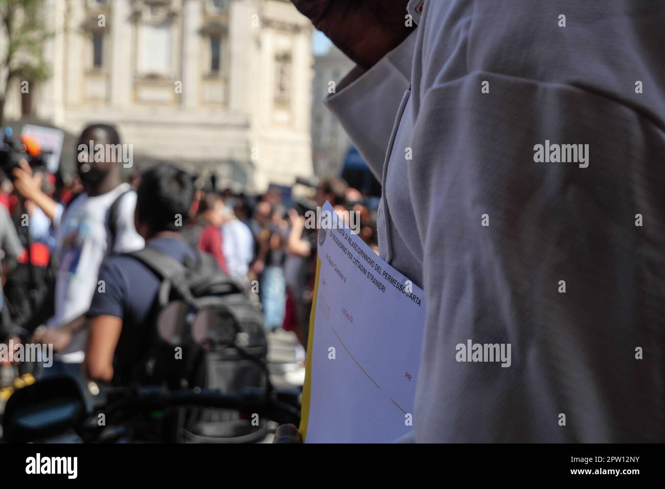 Rome, . 28th Apr, 2023. 28/04/2023 Rome: "No On Our Skin" demonstration ...