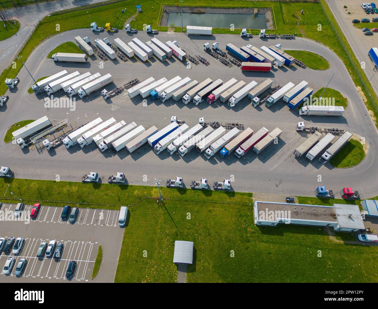 Modern European logistics warehouse for worldwide delivery of goods ...