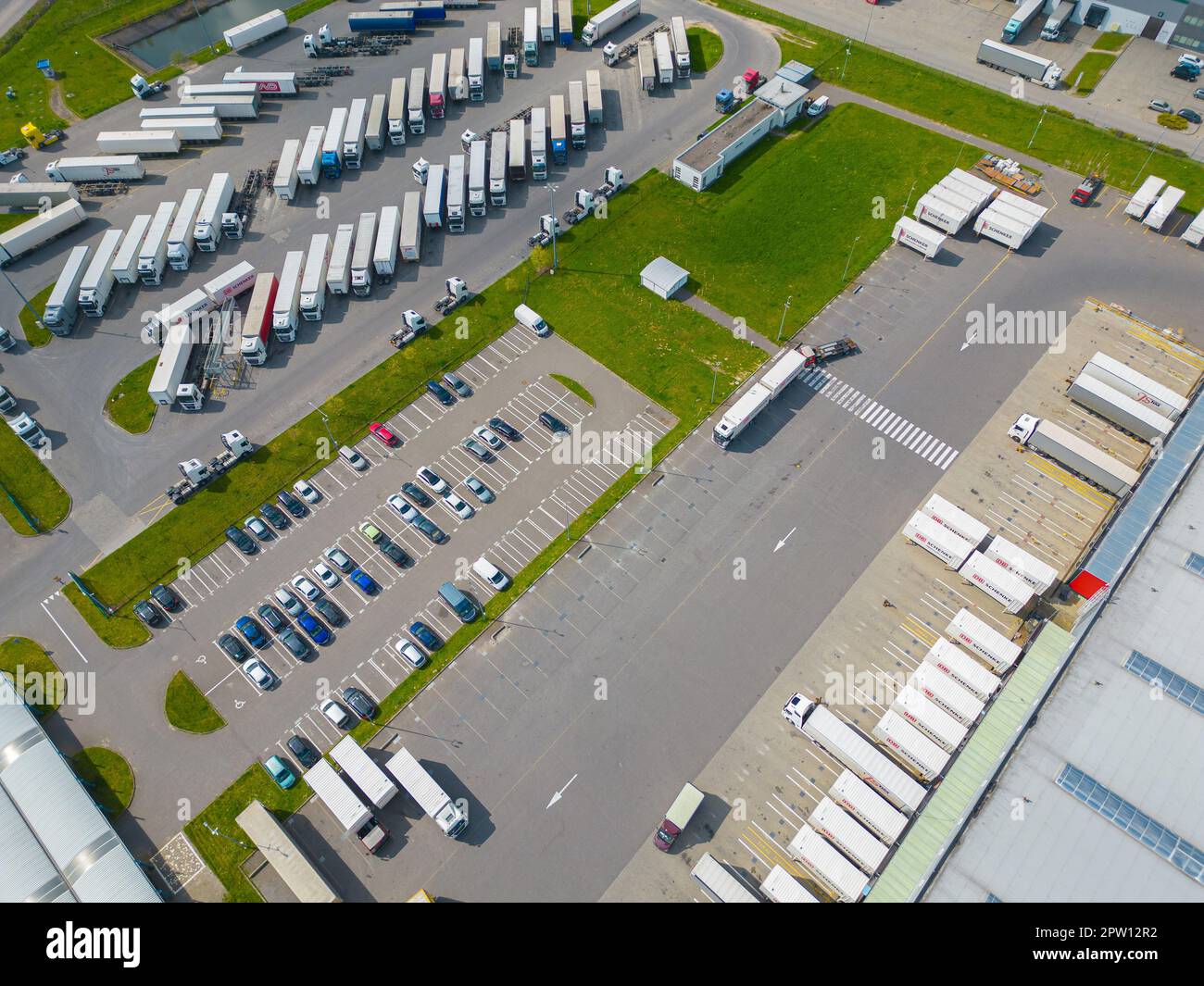 Modern European logistics warehouse for worldwide delivery of goods ...