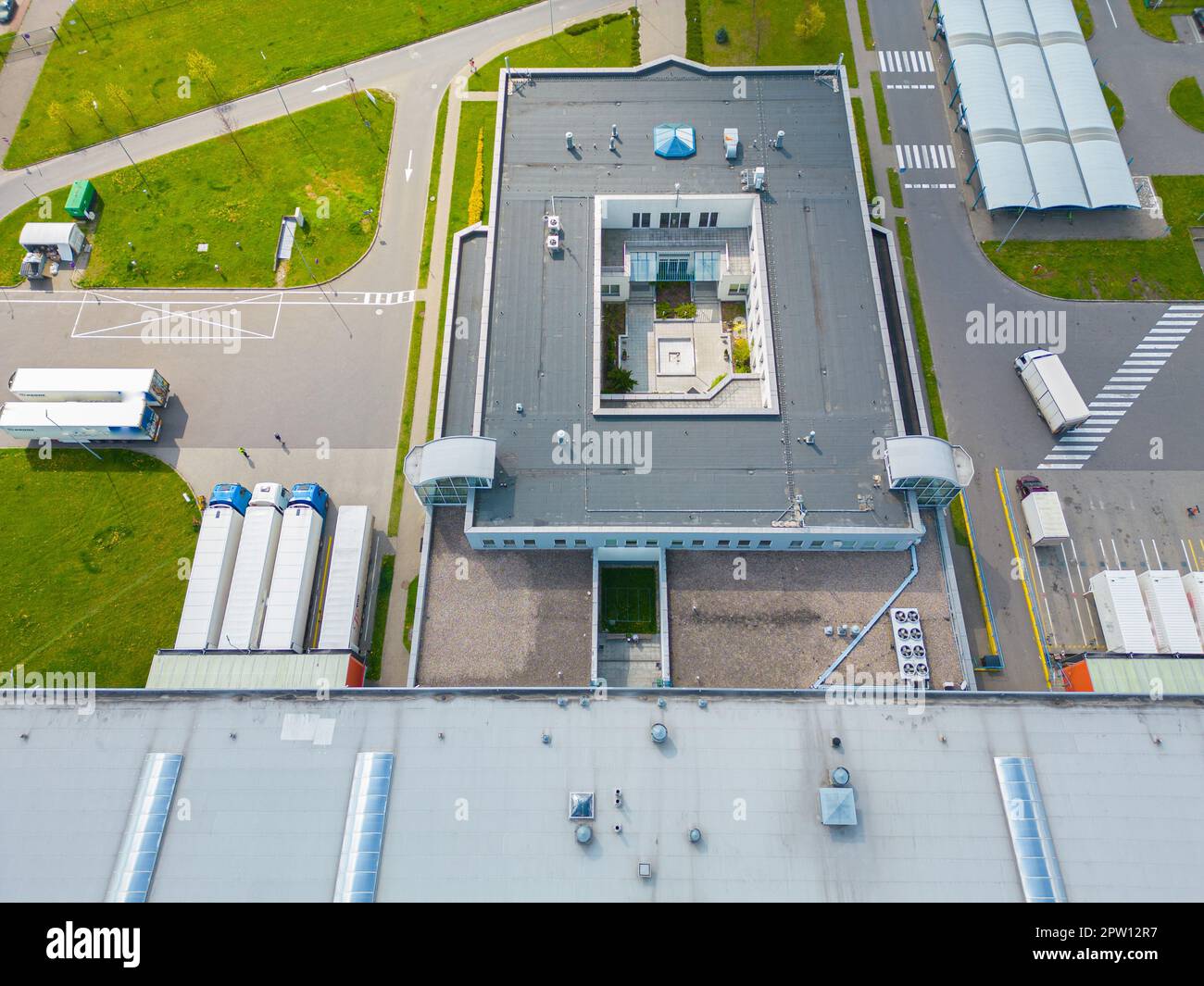 Modern European logistics warehouse for worldwide delivery of goods ...