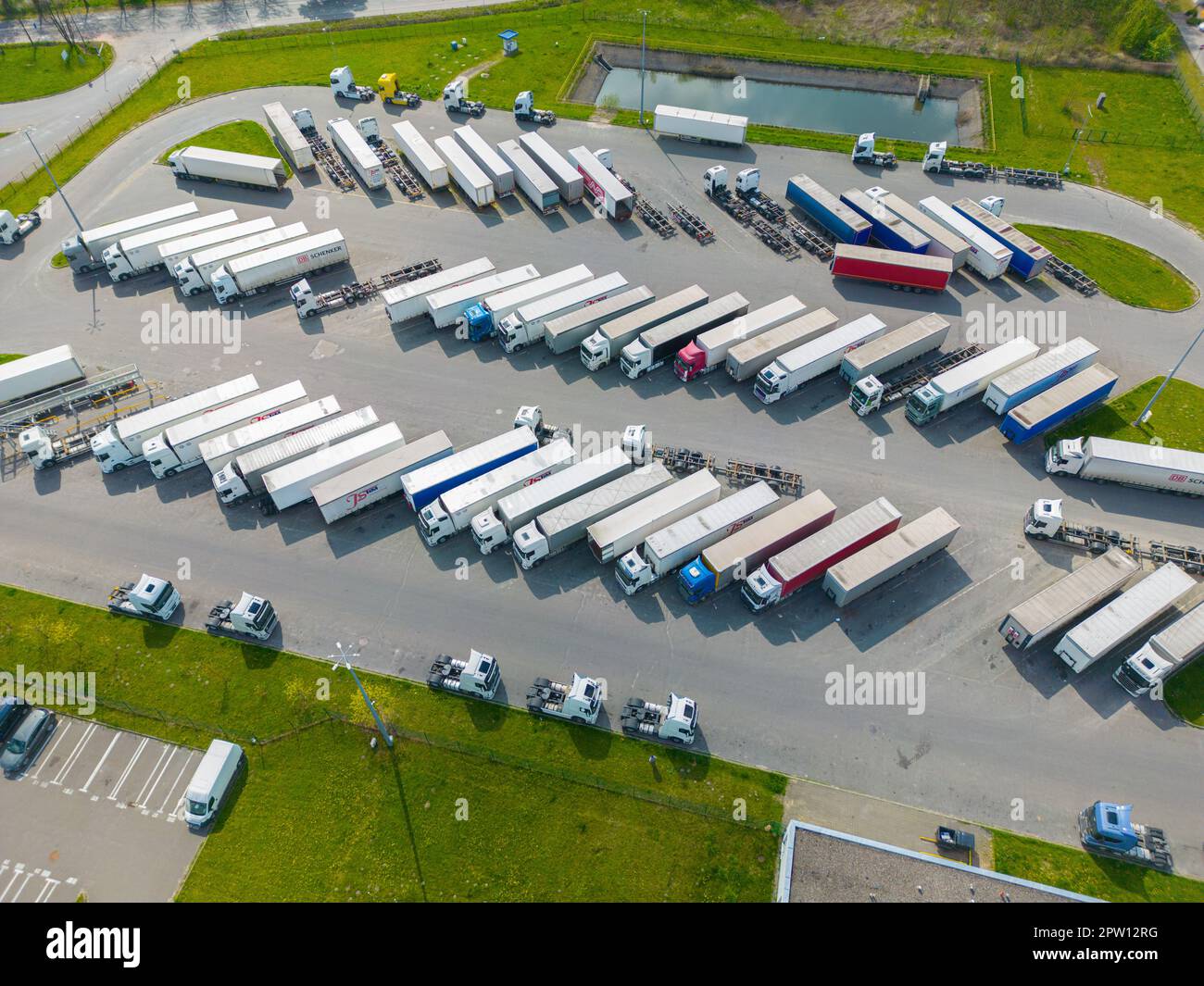 Modern European logistics warehouse for worldwide delivery of goods ...