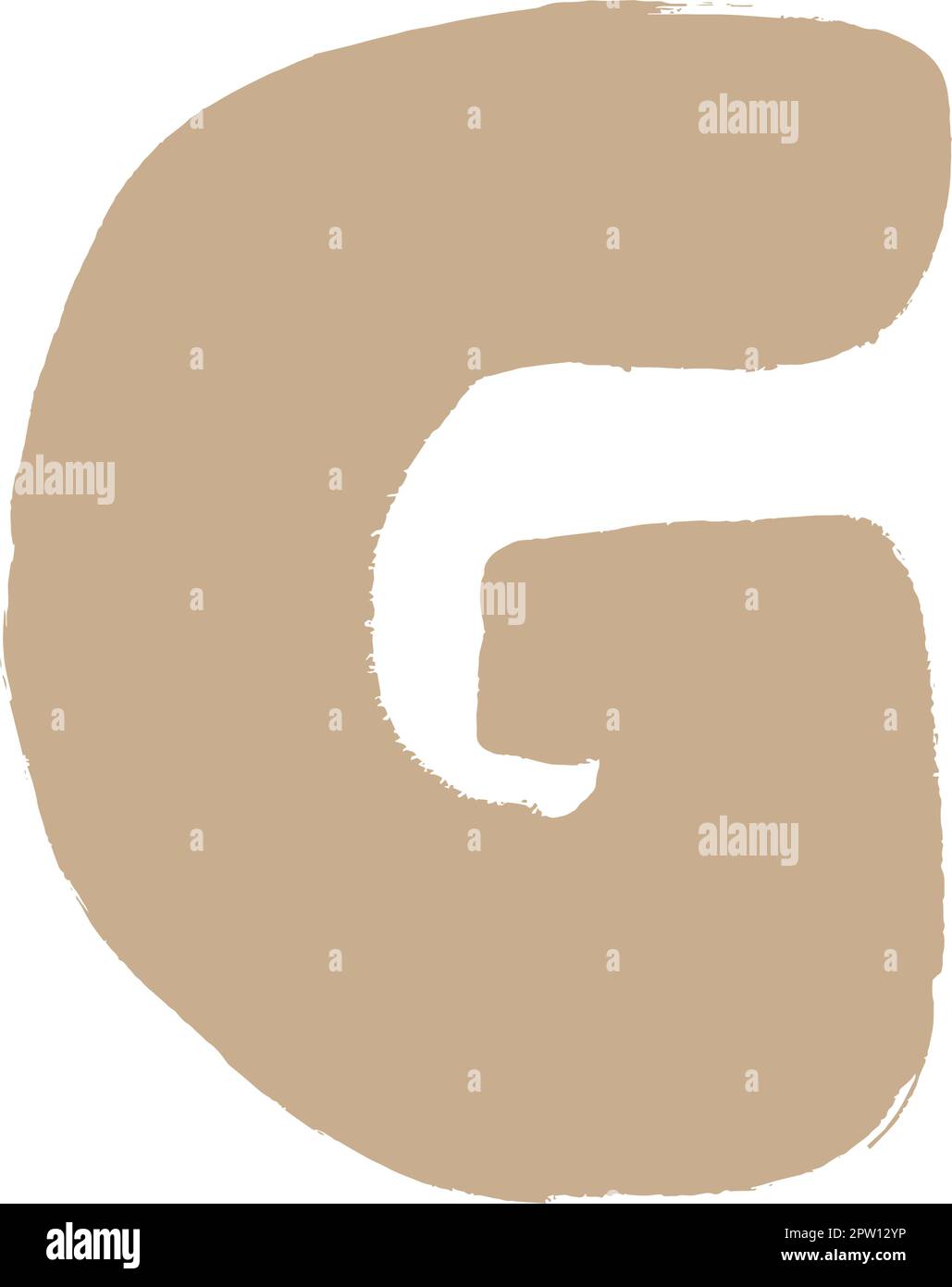 Alphabet G letter Hand Drawn illustration element for kids kindergarten ...