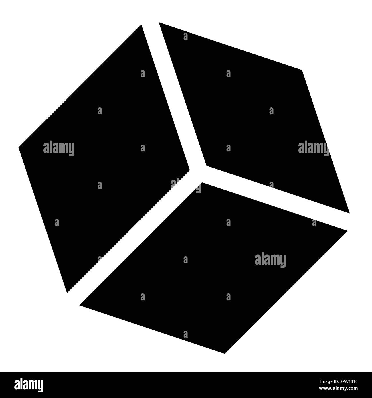 Cube icon, cuboid block shape vector element illustration Stock Vector ...