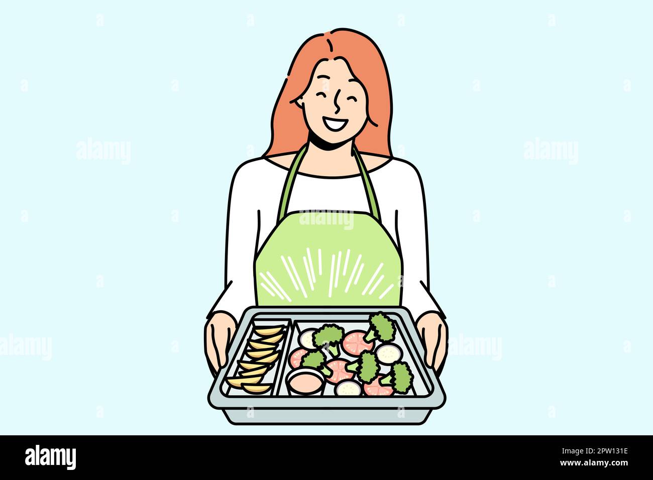 Woman in apron cartoon hi-res stock photography and images - Alamy