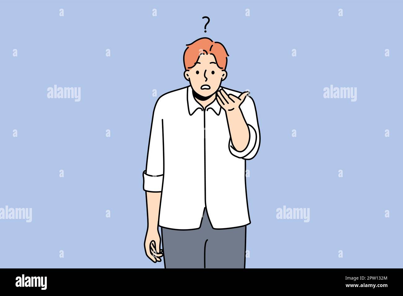 Confused young employee Stock Vector Images - Alamy