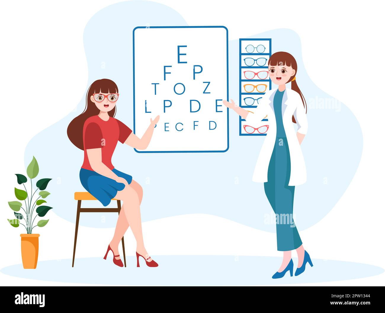 Eye Glasses Store or Optical Shop with Accessories, Optician, Checking ...