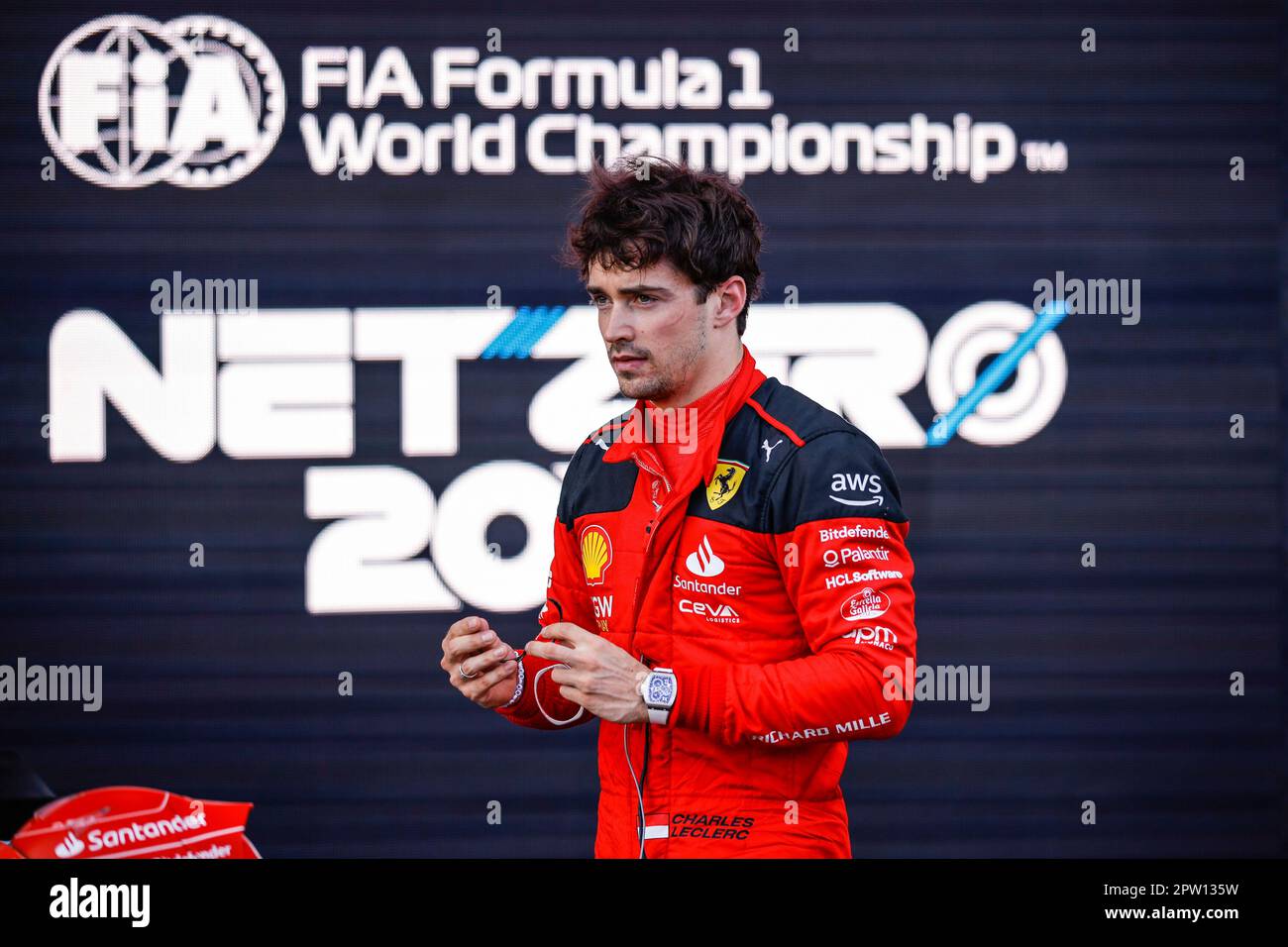 Baku, Azerbaijan. 28th Apr, 2023. #16 Charles Leclerc (MCO, Scuderia Ferrari), F1 Grand Prix of ...