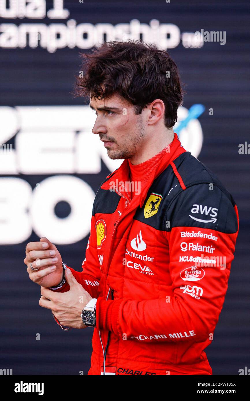 Baku, Azerbaijan. 28th Apr, 2023. #16 Charles Leclerc (MCO, Scuderia Ferrari), F1 Grand Prix of ...