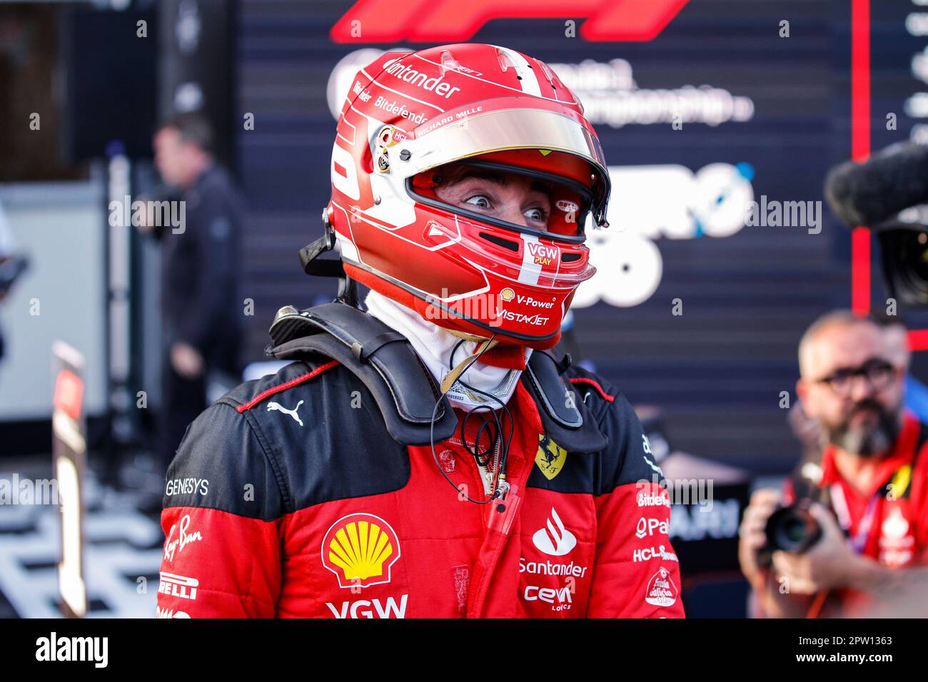 Baku, Azerbaijan. 28th Apr, 2023. #16 Charles Leclerc (MCO, Scuderia Ferrari), F1 Grand Prix of ...