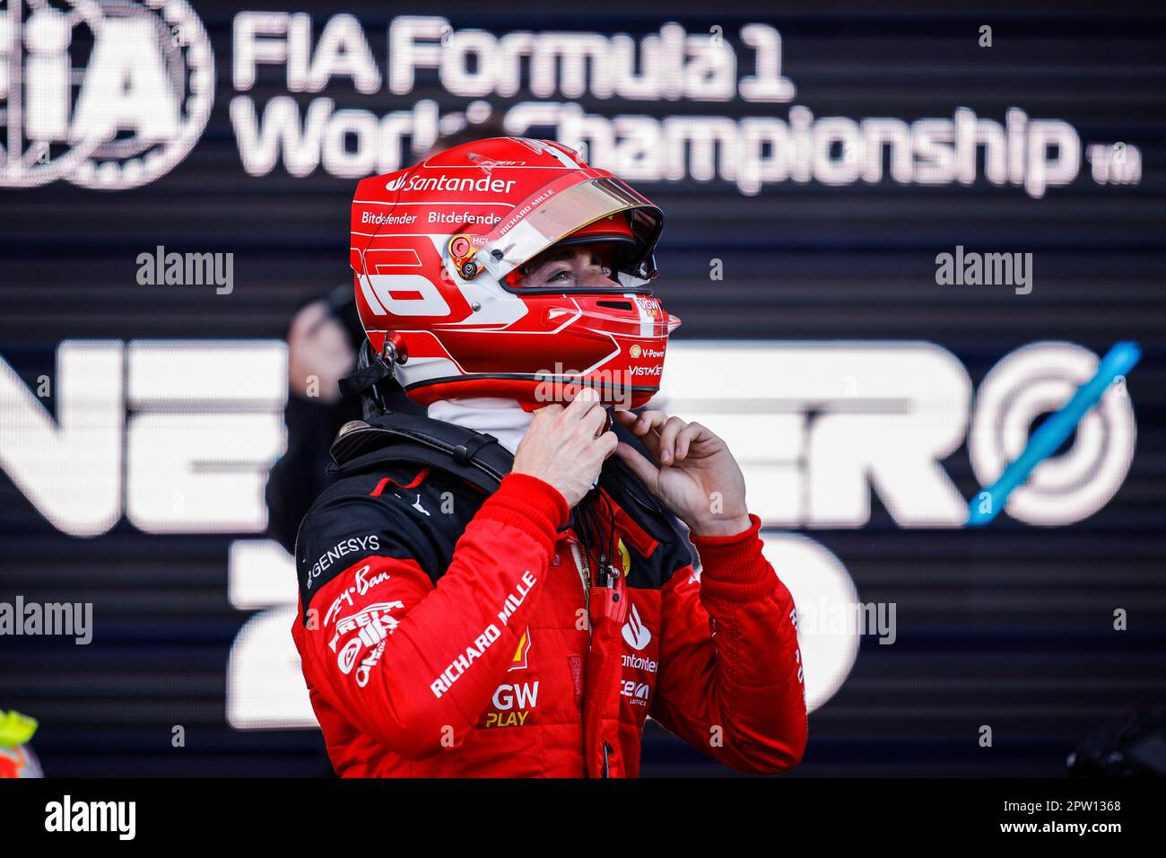 Baku, Azerbaijan. 28th Apr, 2023. #16 Charles Leclerc (MCO, Scuderia Ferrari), F1 Grand Prix of ...
