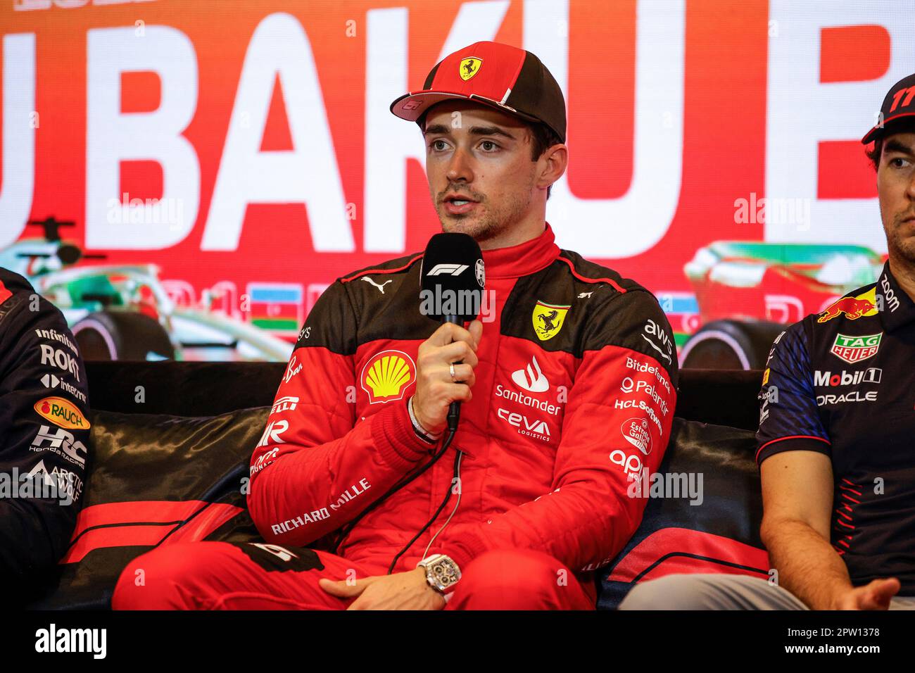 Baku, Azerbaijan. 28th Apr, 2023. #16 Charles Leclerc (MCO, Scuderia Ferrari), F1 Grand Prix of ...