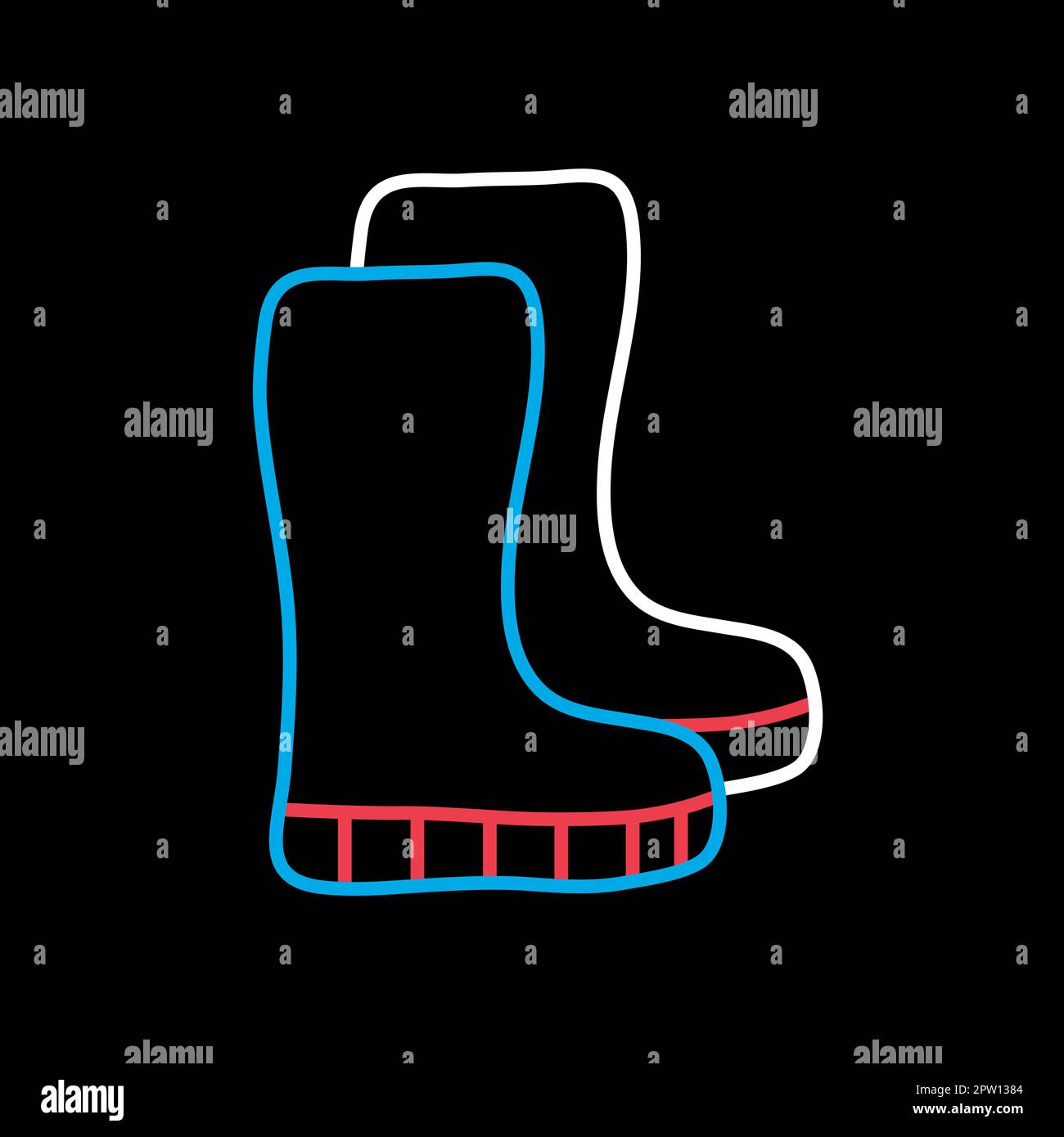 Black wellington boots Stock Vector Images - Alamy
