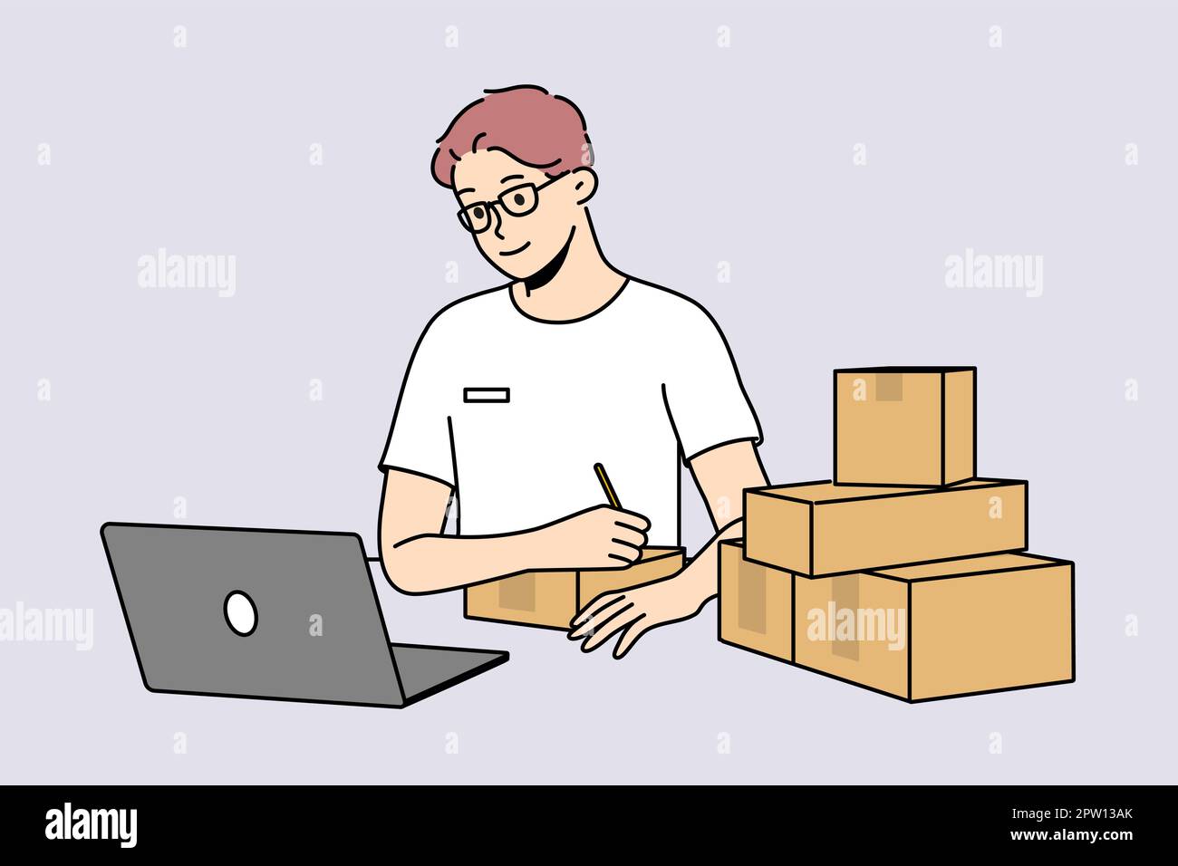 Post office male worker Stock Vector Images - Alamy