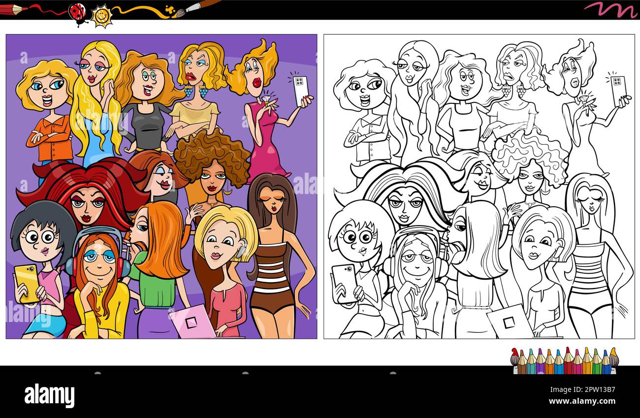 Female comic book characters Stock Vector Images - Alamy