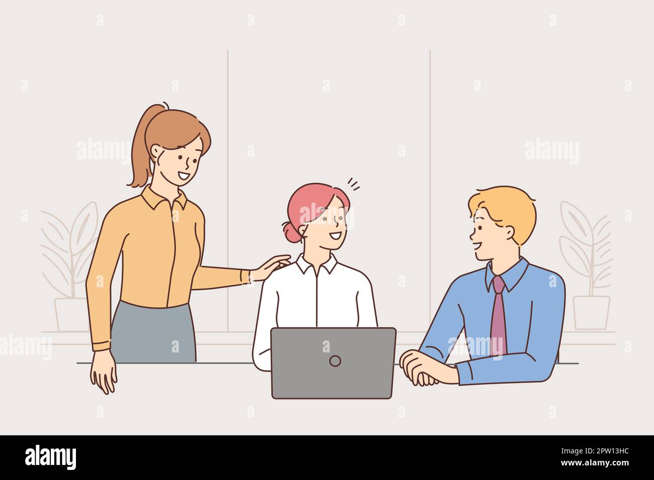 Coworker collaborate Stock Vector Images - Alamy