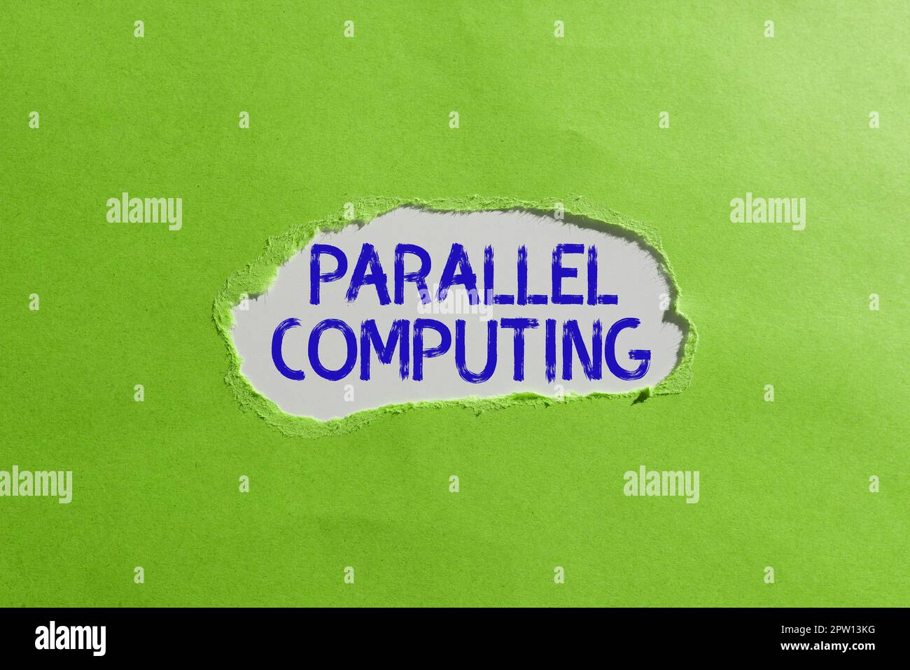 Conceptual caption Parallel Computing, Business overview simultaneous calculation by means of ...