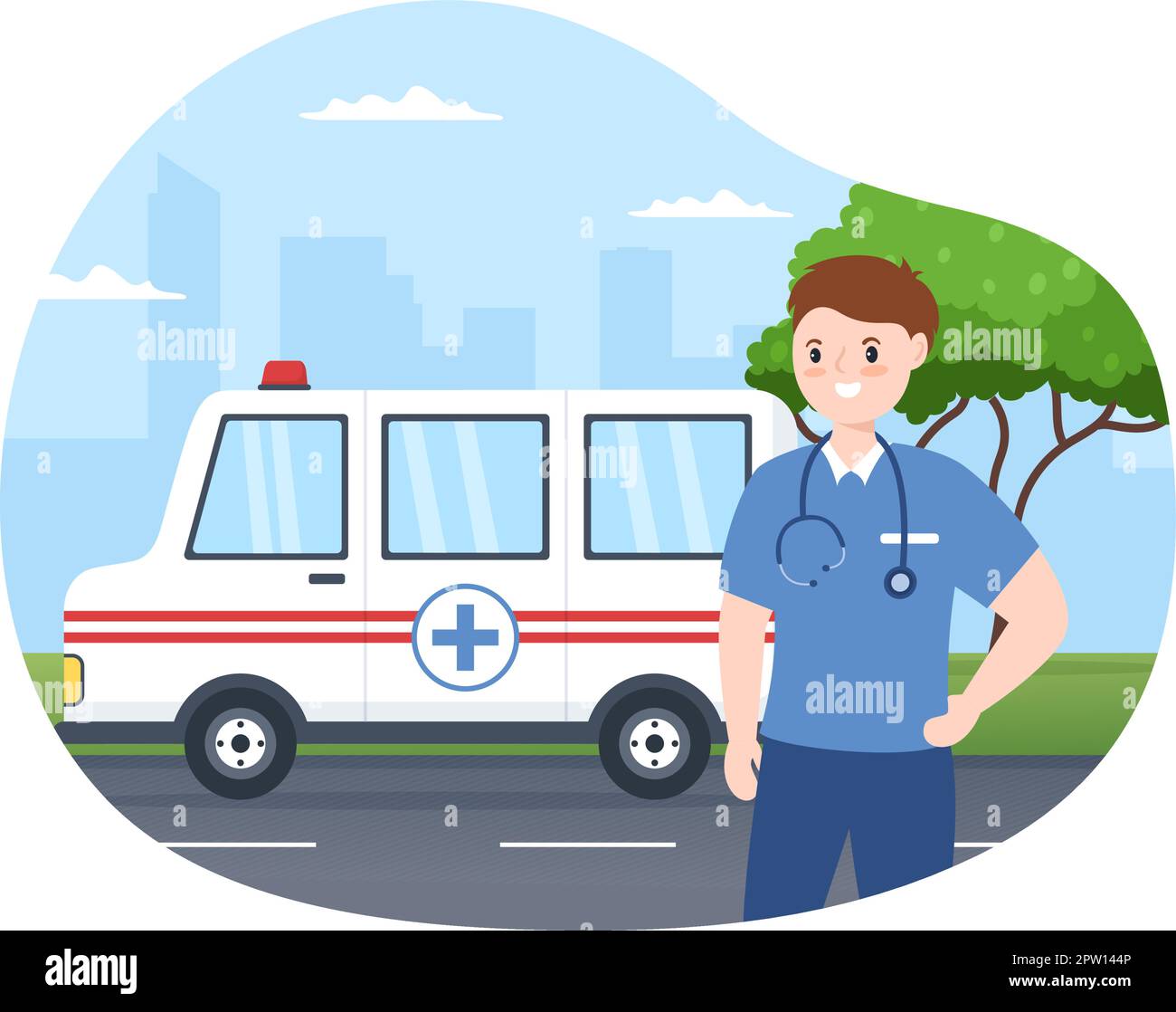 Medical Vehicle Ambulance Car or Emergency Service for Pick Up Patient ...