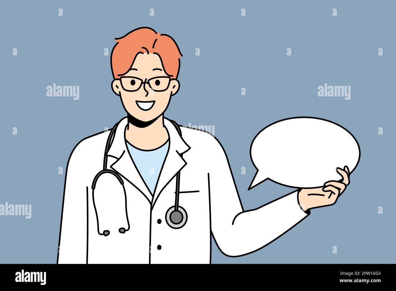 Happy talk with doctor Stock Vector Images - Alamy