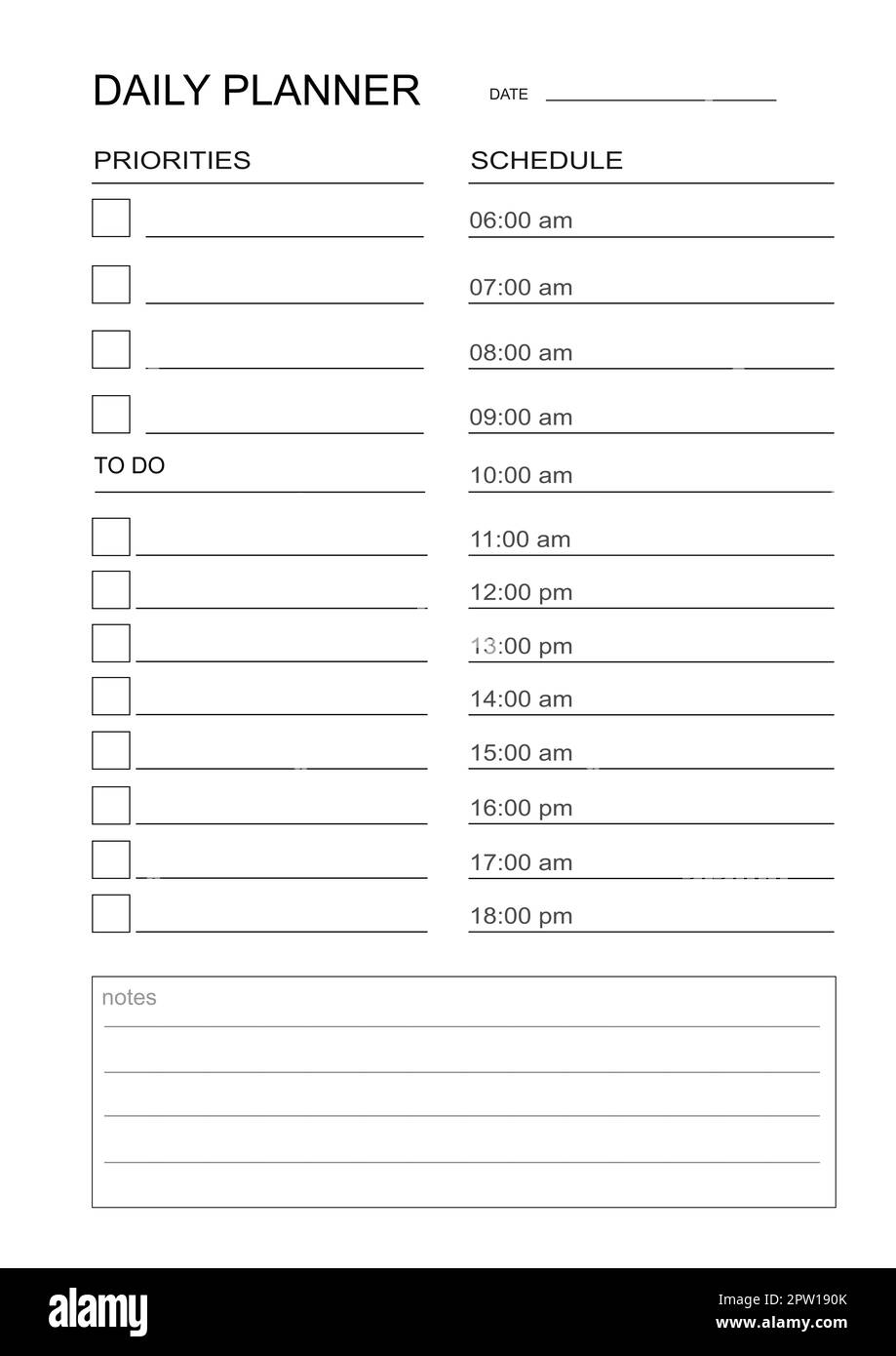 Daily planner. Planner for every day. Schedule for day. Daily calendar ...