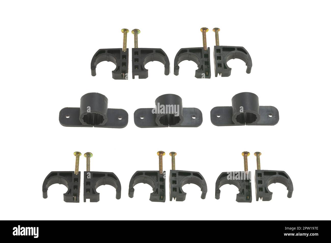 Plastic fasteners for water pipes in the construction of wooden houses ...