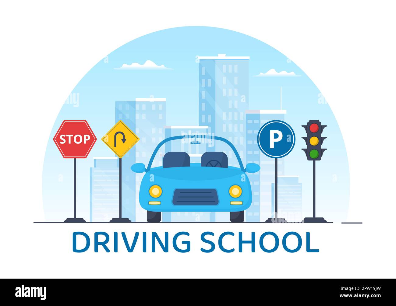 Driving School with Education Process of Car Training and Learning to ...