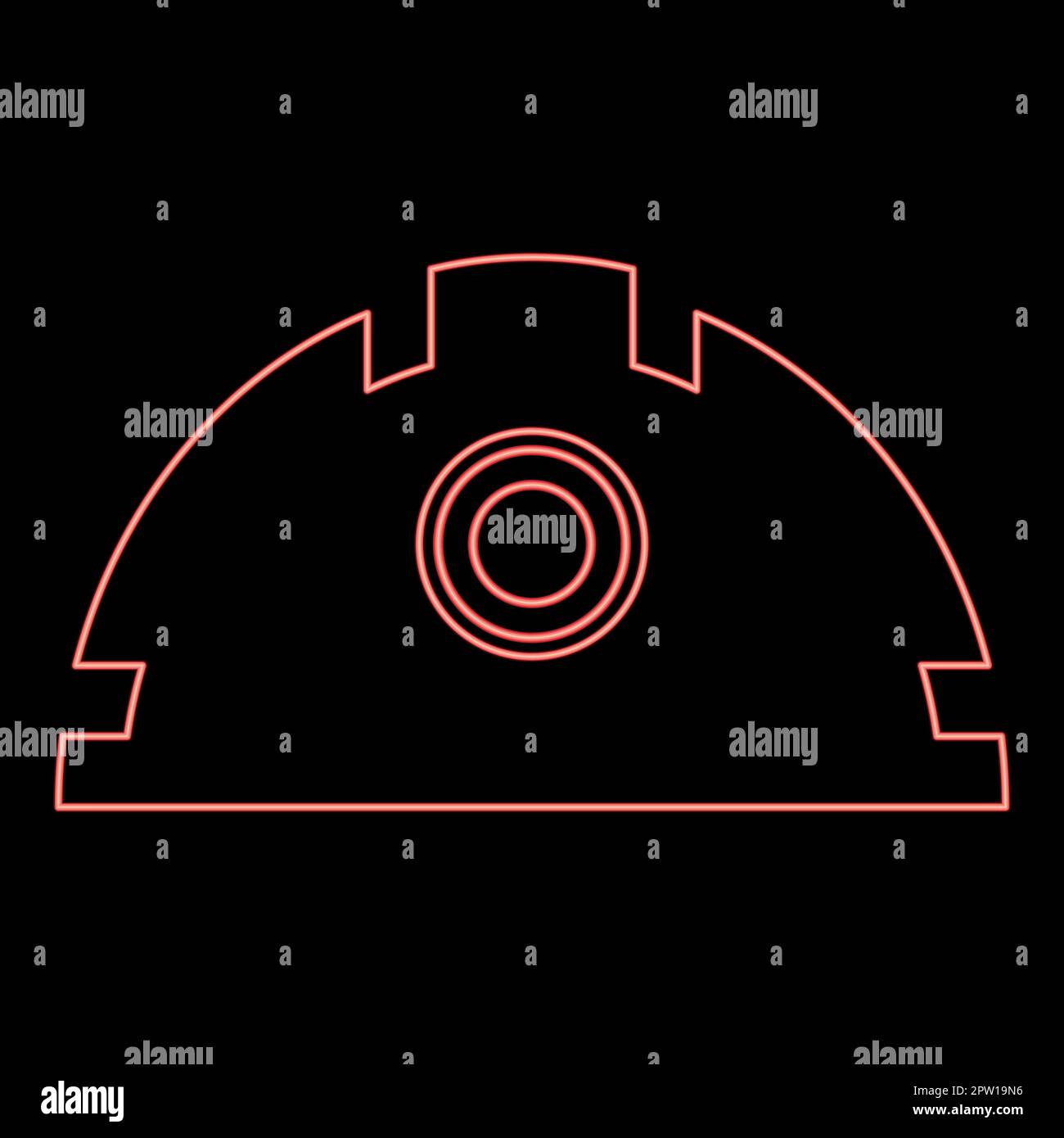 Neon helmet for construction safety hard hat red color vector ...