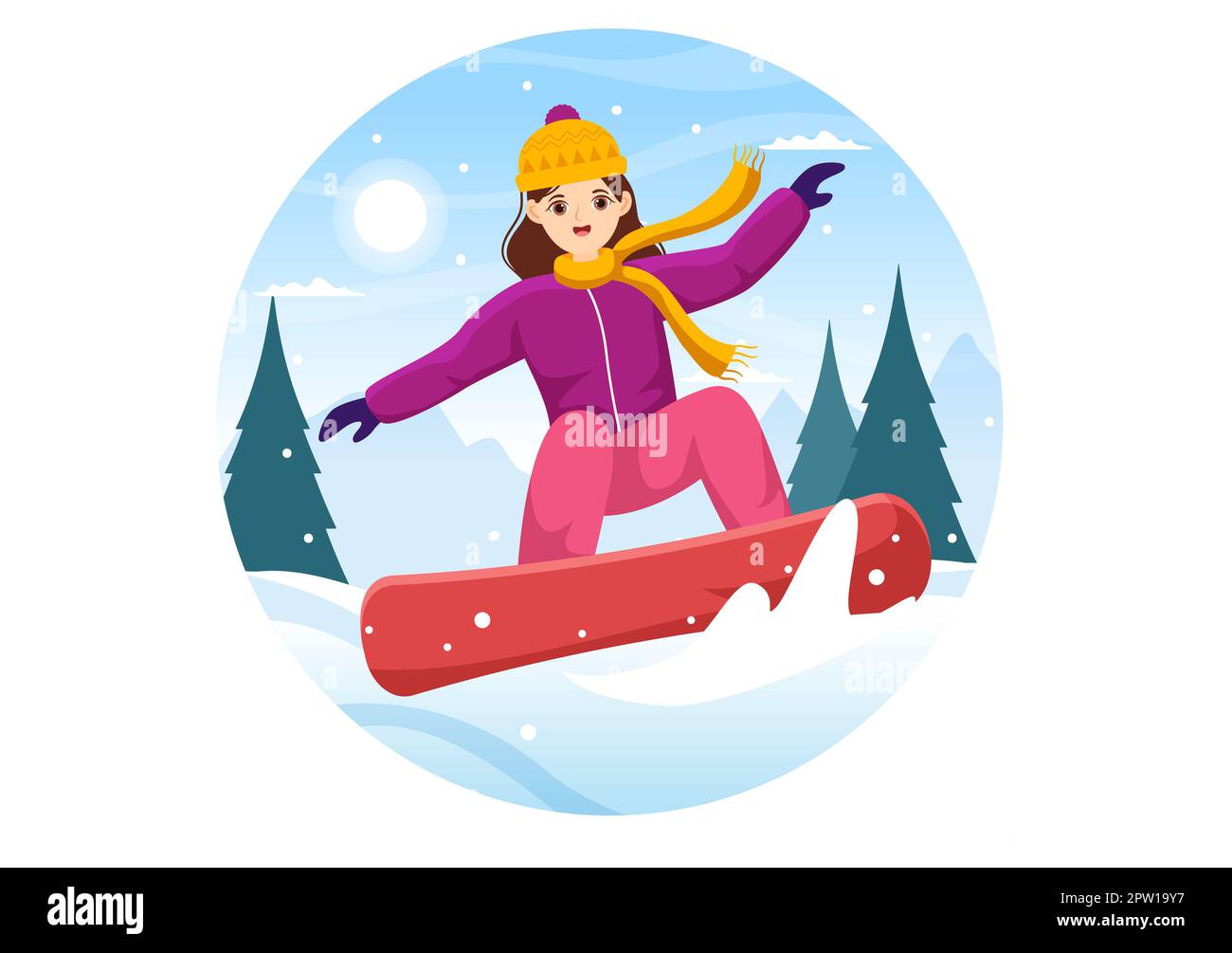 Snowboarding with People Sliding and Jumping on Snowy Mountain Side or ...