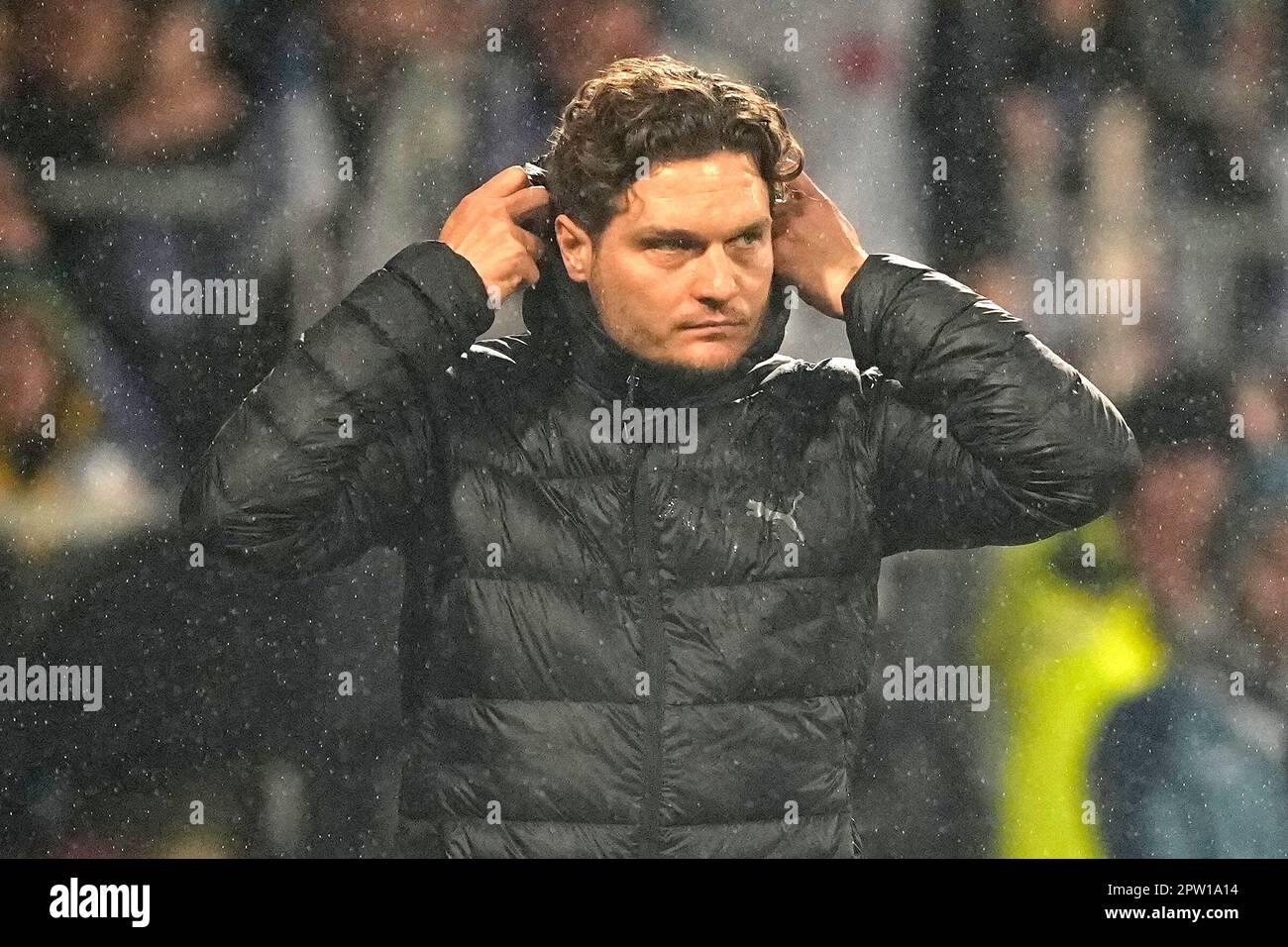 Dortmund's head coach Edin Terzic arrives for the German Bundesliga ...