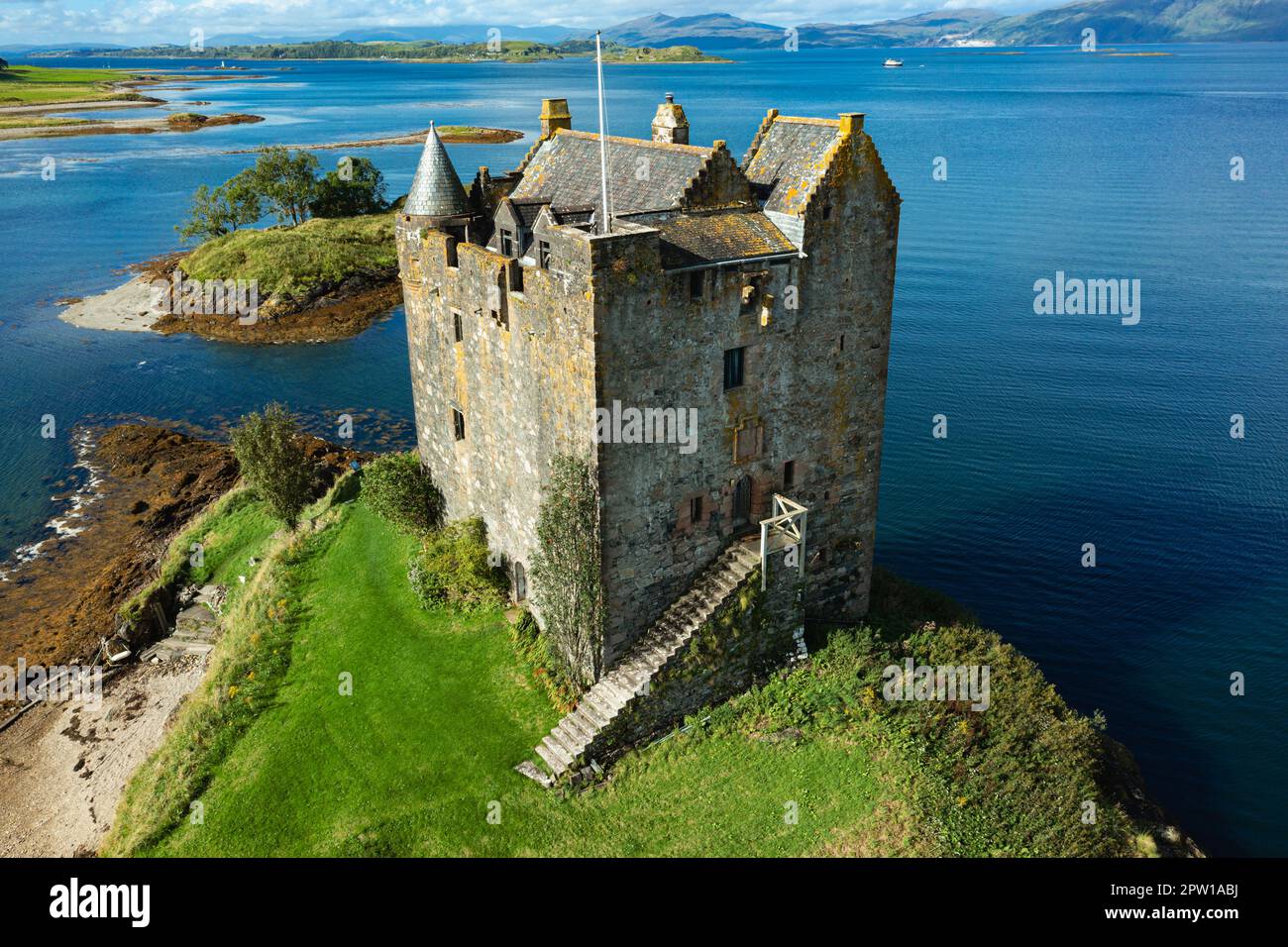 Castle Stalker, 14th century tower house, Argyll, Scotland Stock Photo ...