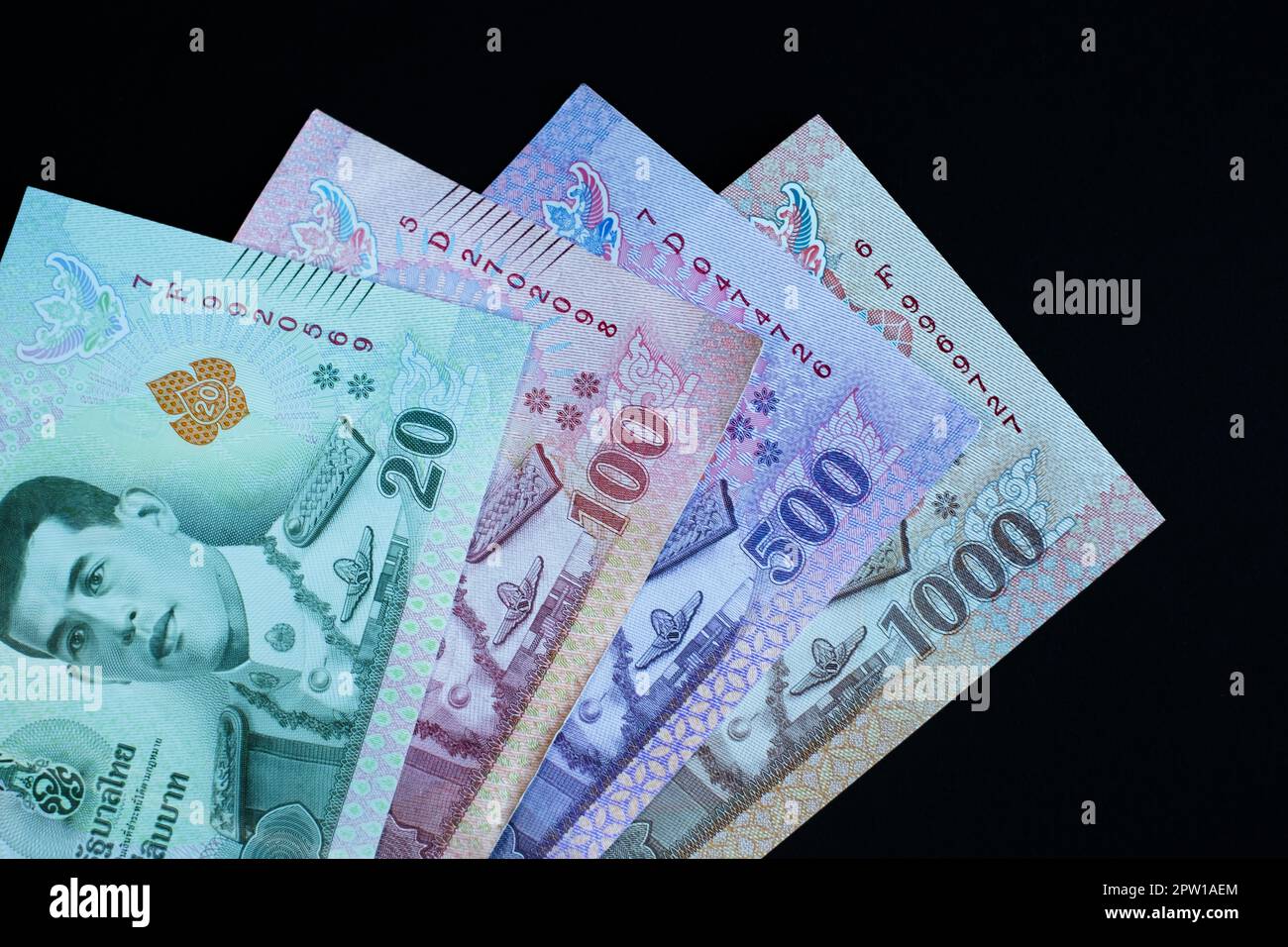Thai baht banknotes. Cash money of Thailand Stock Photo - Alamy