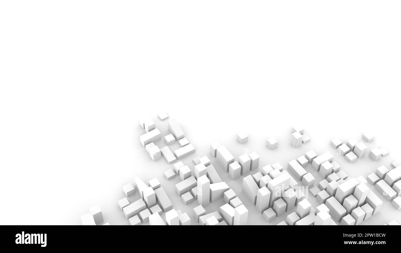 Modern urban environment, city planning concept. Abstract 3D render on ...